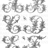 FRENCH ALPHABET STENCIL Large Letter C Monogram Initial Png Transparent ...