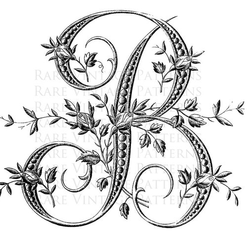 Fancy FRENCH ALPHABET STENCIL A to Z Initials on One A4 Page - Etsy