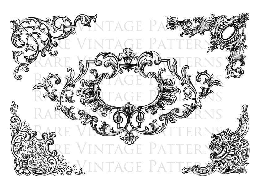 Rococo Clipart - Etsy