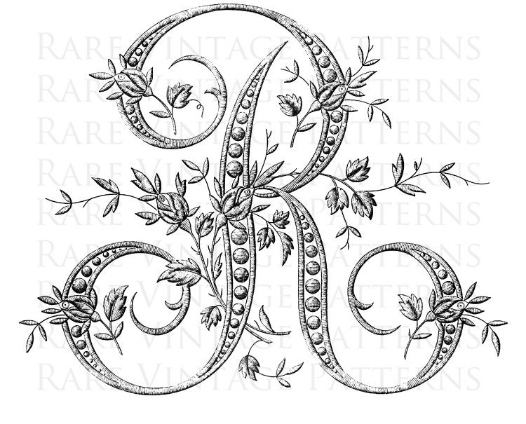 FRENCH ALPHABET STENCIL Large Letter - R - Monogram Initial Png ...