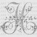 FRENCH ALPHABET STENCIL Large Letter - H - Monogram Initial Png ...