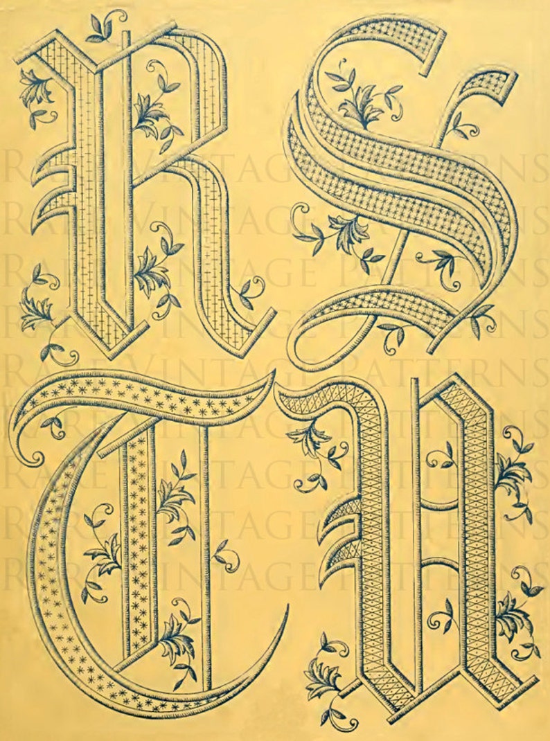 FRENCH ALPHABET LETTERS Stencil Initials R-S-T-U 5 X Files Jpg Png ...