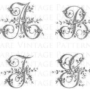 Fancy FRENCH ALPHABET STENCIL A to Z Initials on One A4 Page 5xfiles ...