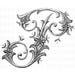 FRENCH ALPHABET #1 STENCIL Large Letter - P -monogram Initial Png ...