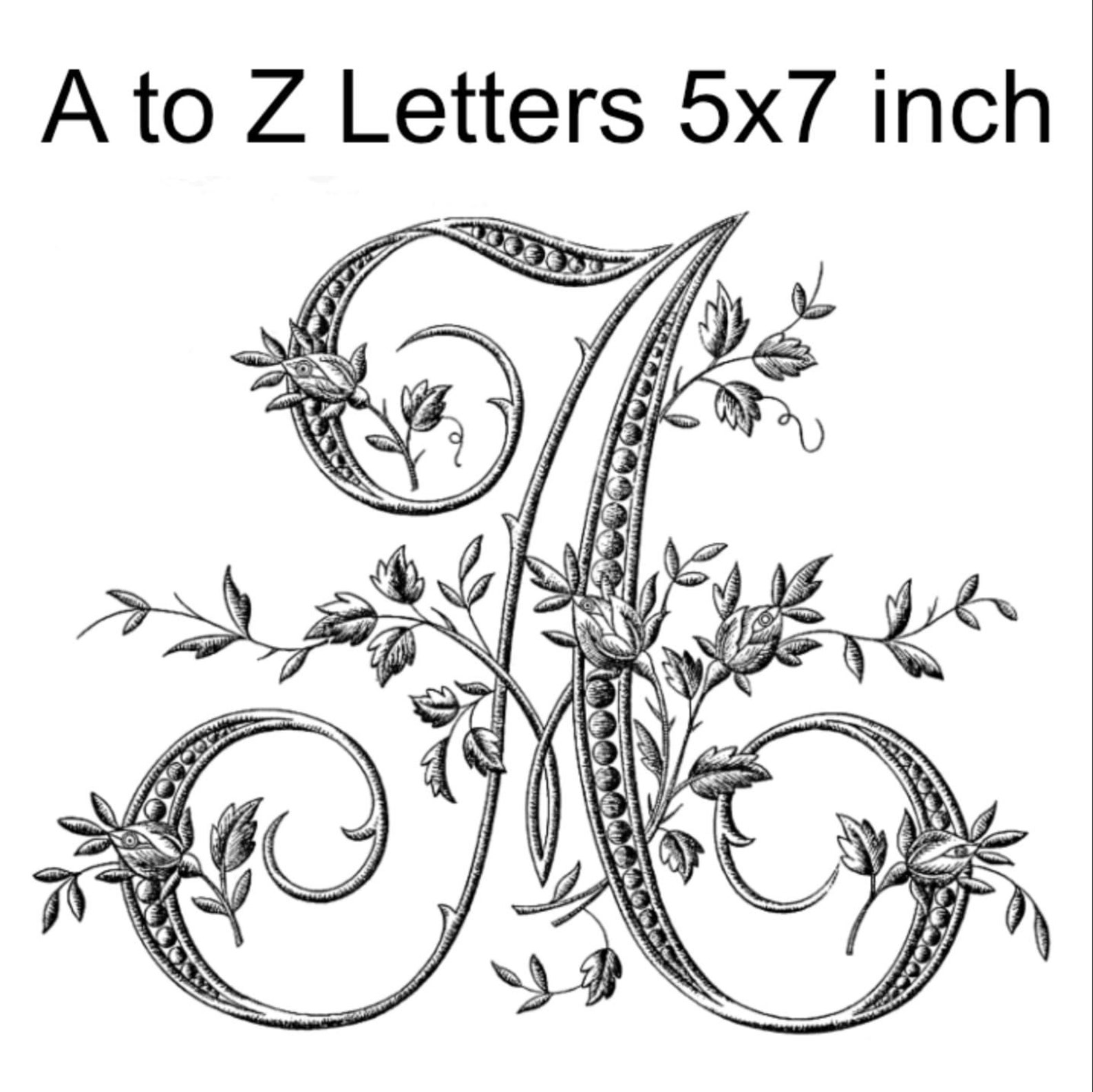 5x7 Inch Size Full Set of 26 X Single A to Z Fancy FRENCH ALPHABET ...