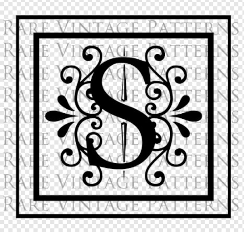 FANCY ALPHABET STENCIL Large Size Letter - S - Monogram Initial Png ...