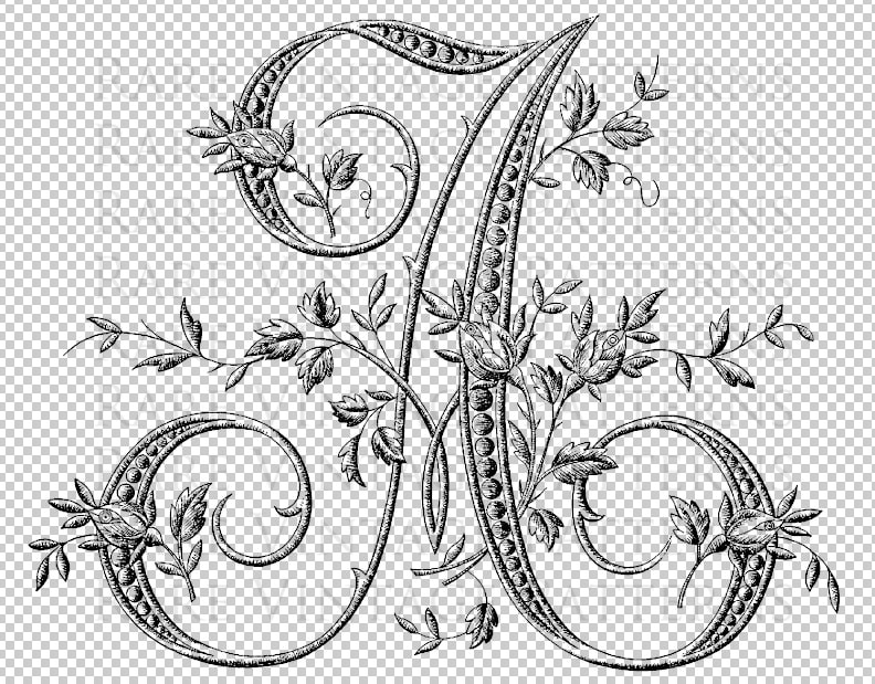 FRENCH ALPHABET STENCIL Large Letter - A - Monogram Initial Png ...