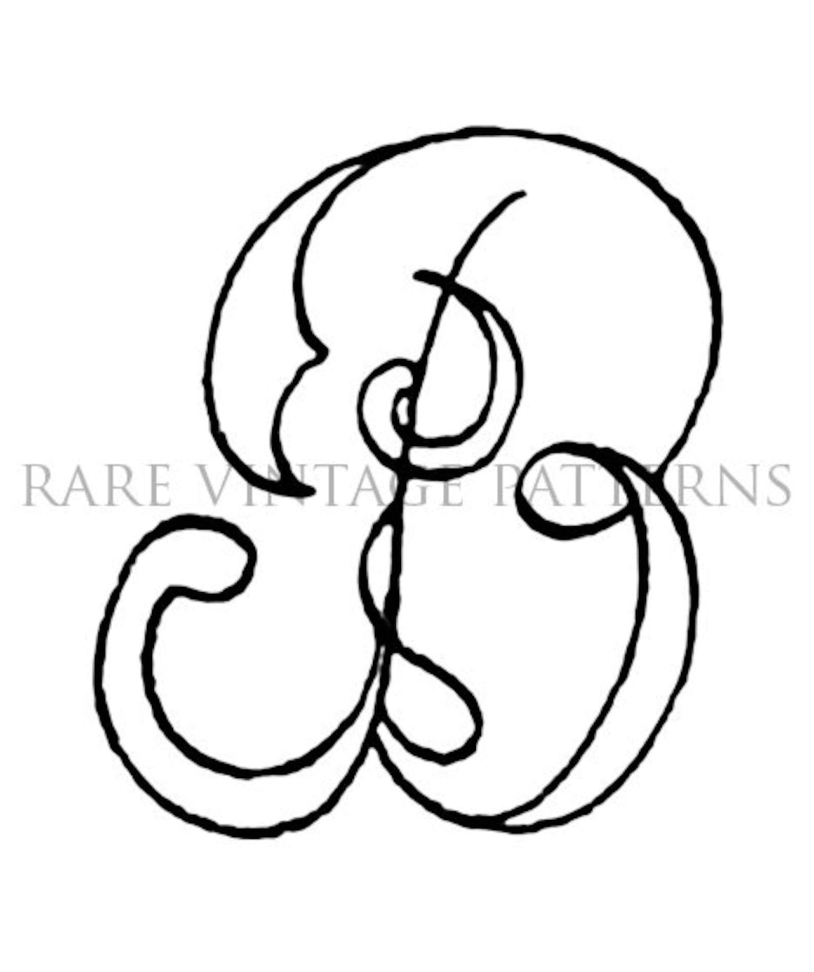 Fancy SCRIPT ALPHABET STENCIL A to Z Initials on One A4 Page 4 X Files ...