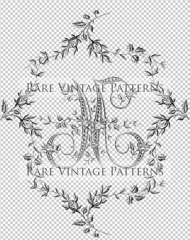 FRENCH ALPHABET MONOGRAM Stencil Large Letter -M- 4 X Files Jpg Png ...