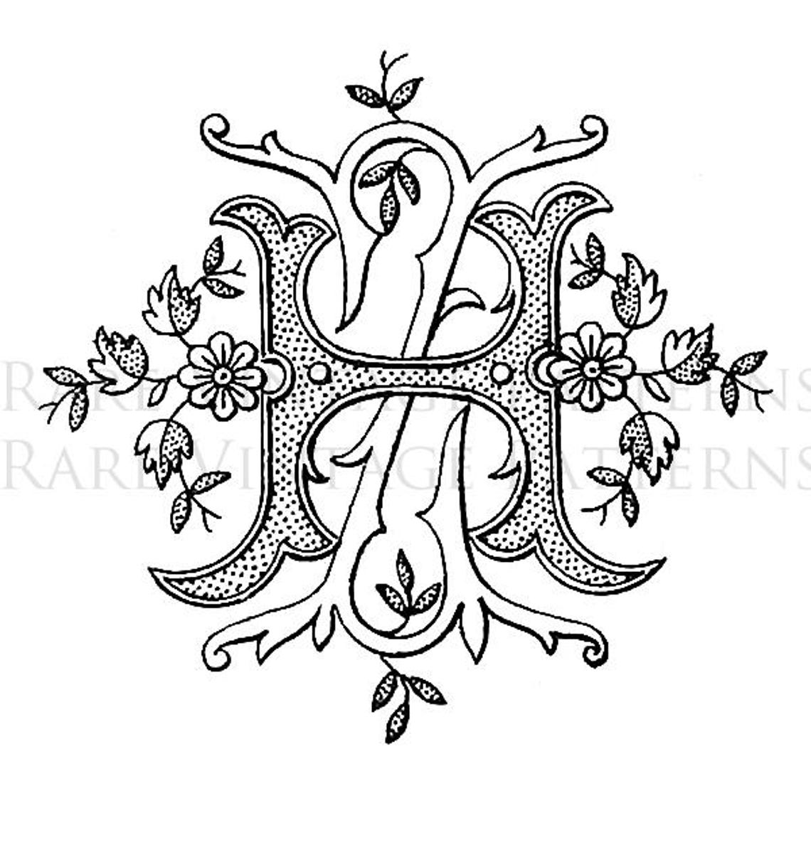 FRENCH MONOGRAMS STENCIL 4x Files Jpg Png Transparent and Reverse ...