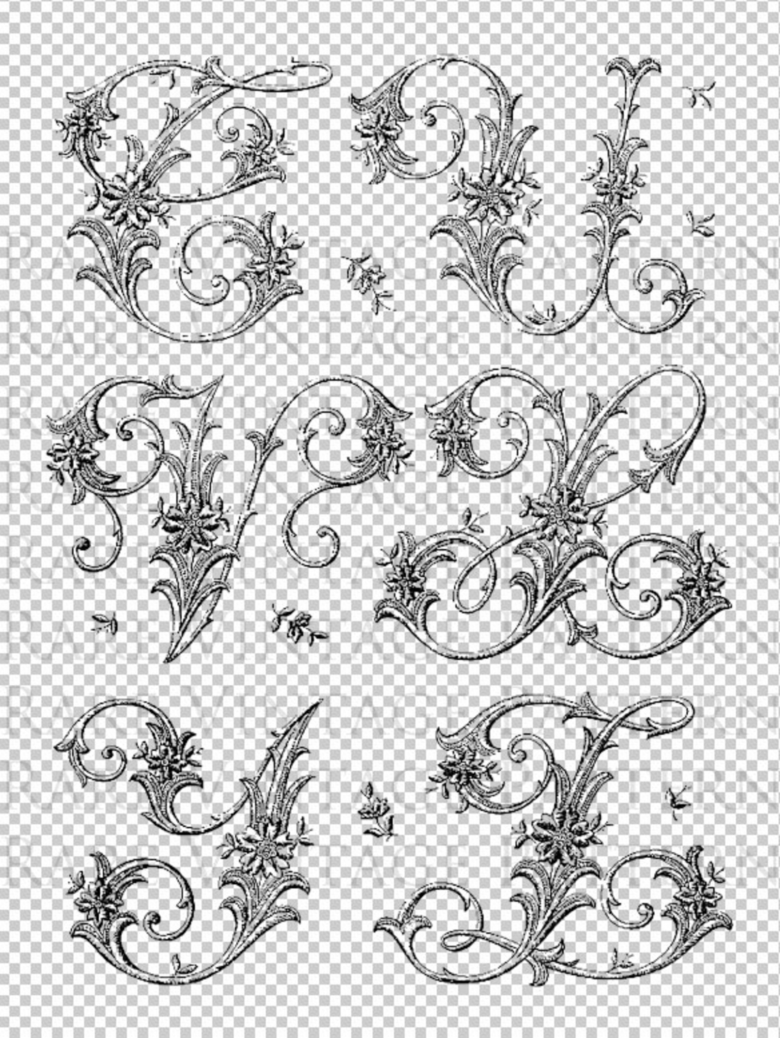 FRENCH ALPHABET 1 LETTERS Stencil Initials T-U-V-X-Y-Z Jpg Png 5x ...