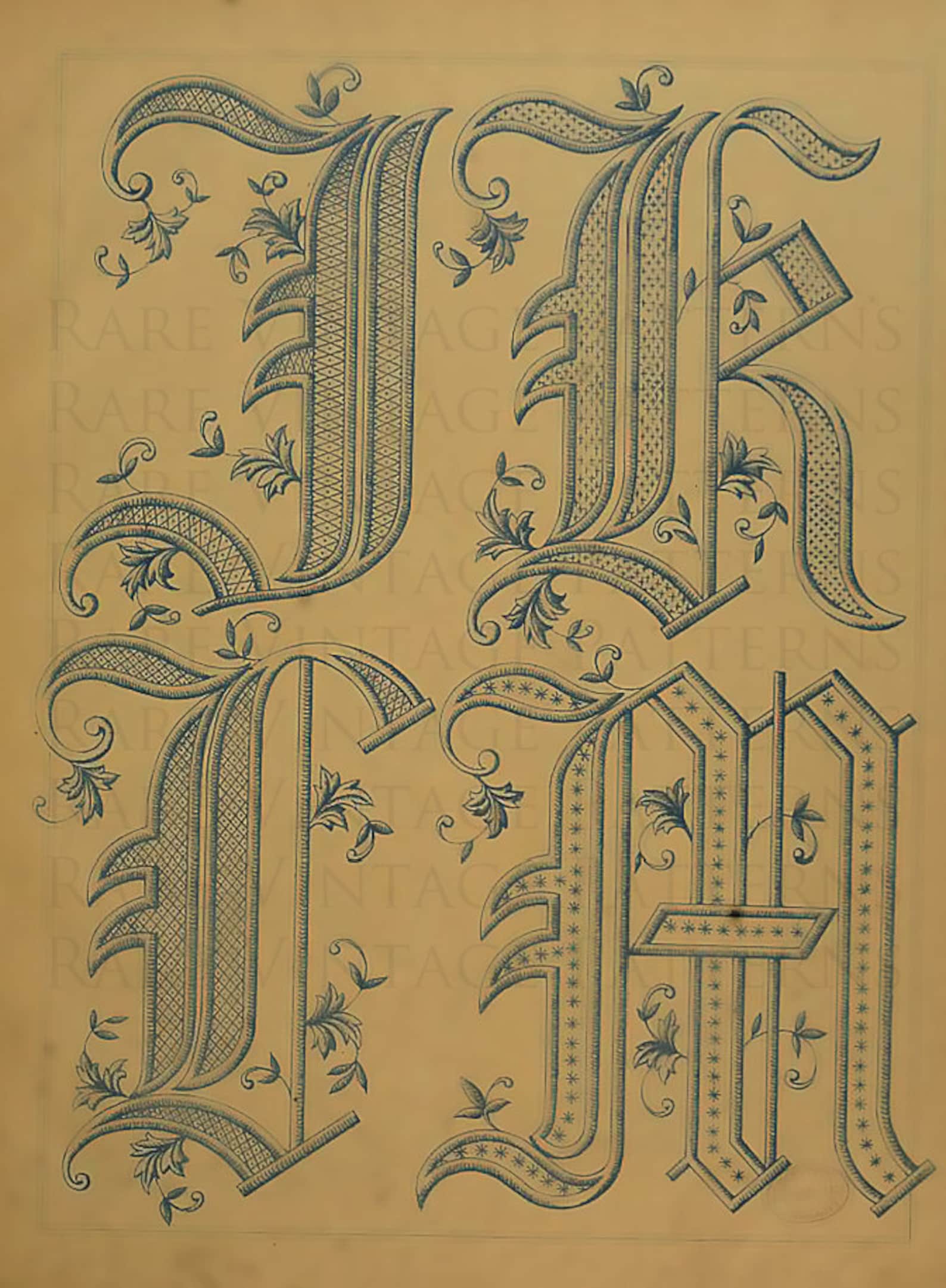 FRENCH ALPHABET LETTERS Stencil Initials J-K-L-M 5 X Files Jpg Png ...