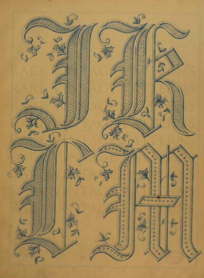 FRENCH ALPHABET LETTERS Stencil Initials J-K-L-M 5 X Files Jpg Png ...