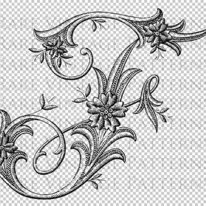 FRENCH ALPHABET #1 STENCIL Large Letter - F -monogram Initial Png ...