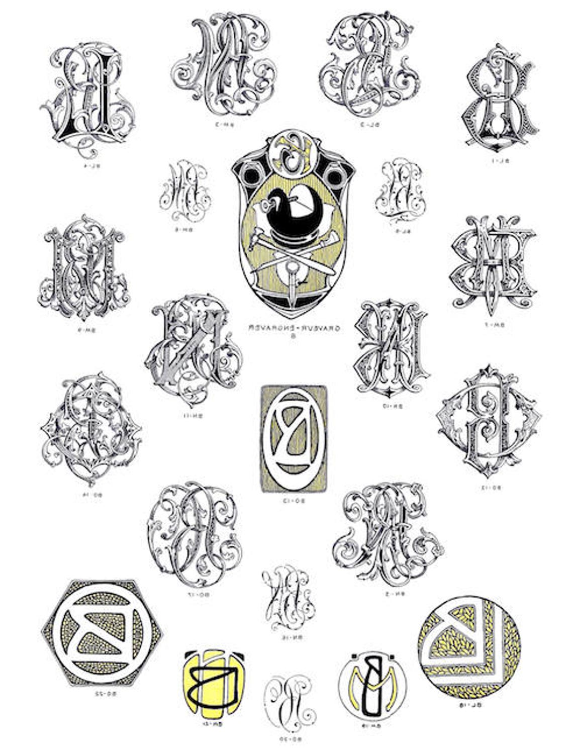 GERMAN MONOGRAMS STENCIL 5x Files Jpg Png Transparent and Reverse ...