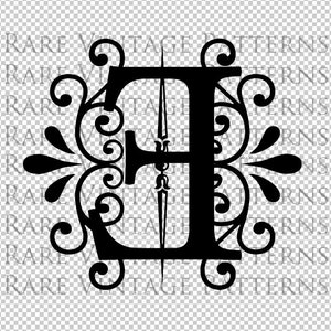 FANCY ALPHABET STENCIL Large Size Letter - E - Monogram Initial Png ...