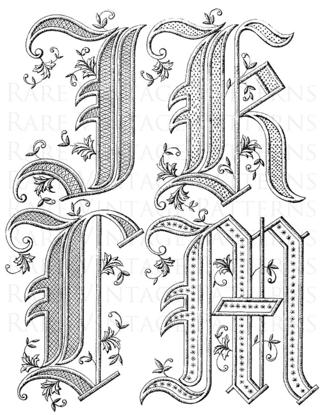 FRENCH ALPHABET LETTERS Stencil Initials J-K-L-M 5 X Files Jpg Png ...