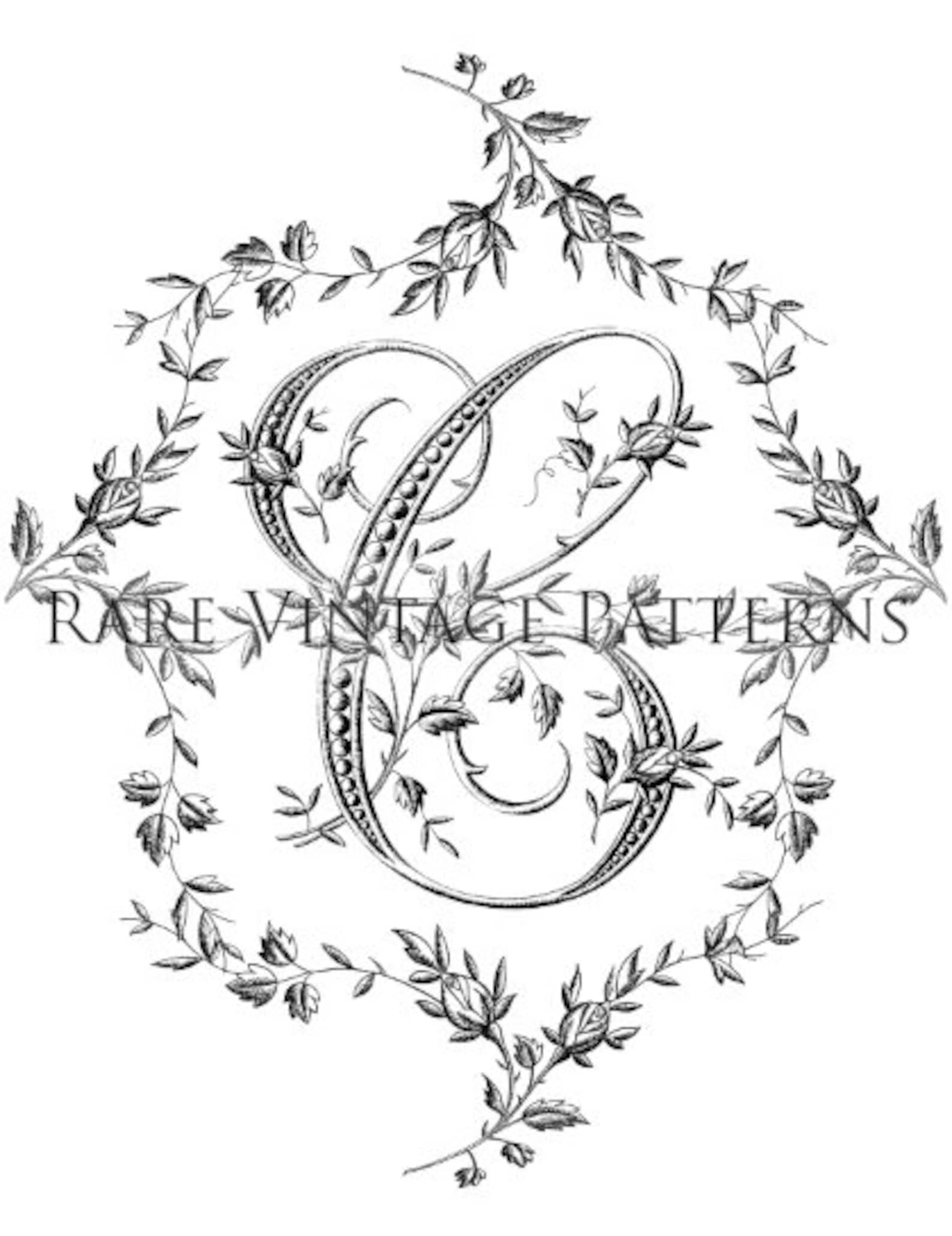 FRENCH ALPHABET MONOGRAM Stencil Large Letter -C- 4 X Files Jpg Png ...