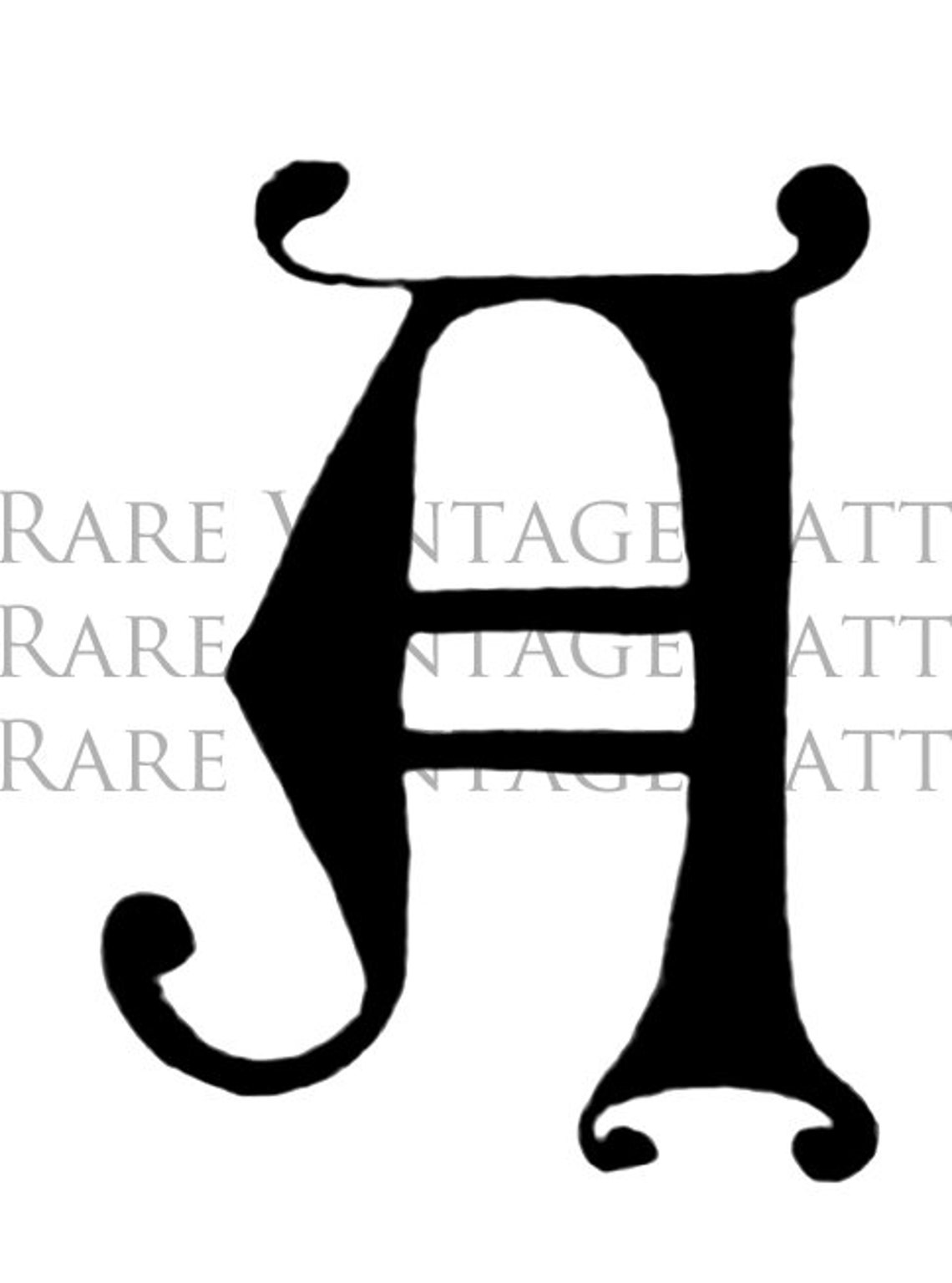 FANCY ALPHABET STENCIL A to Z Initials on One A4 Page Clip Art 4 X ...