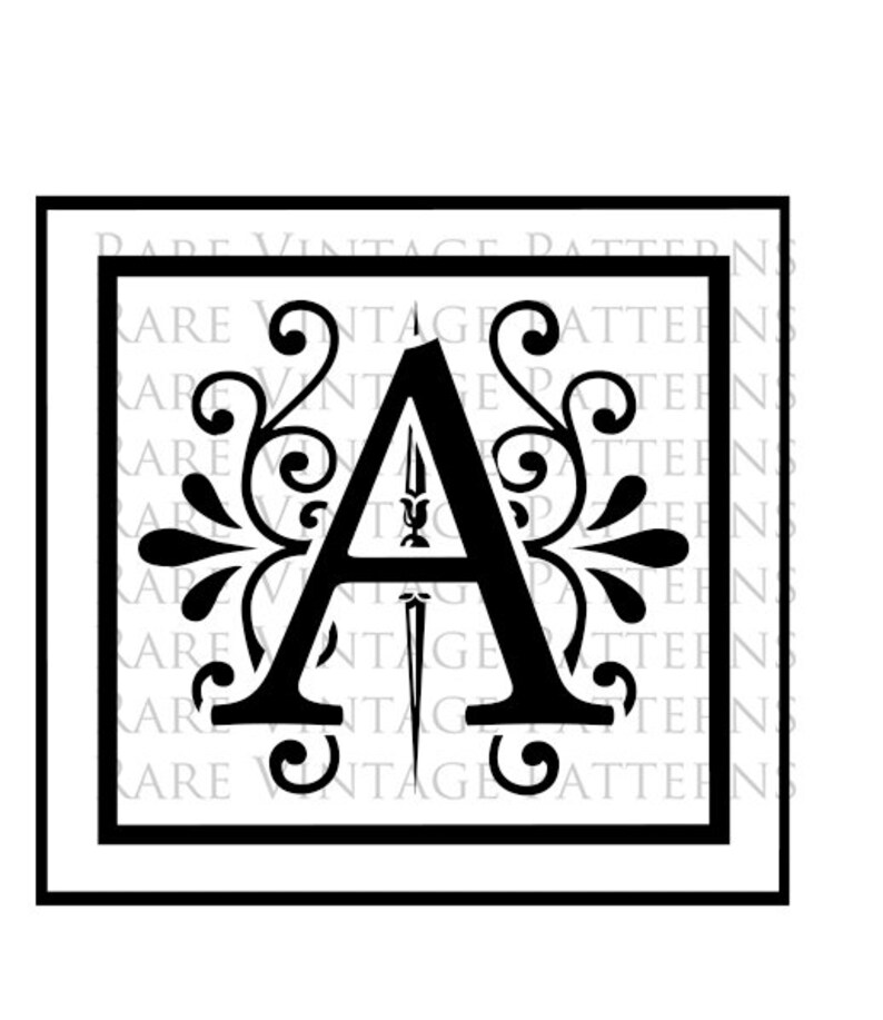 Fancy FLORAL ALPHABET STENCIL A to Z Initials on One A4 Page 4 X Files ...