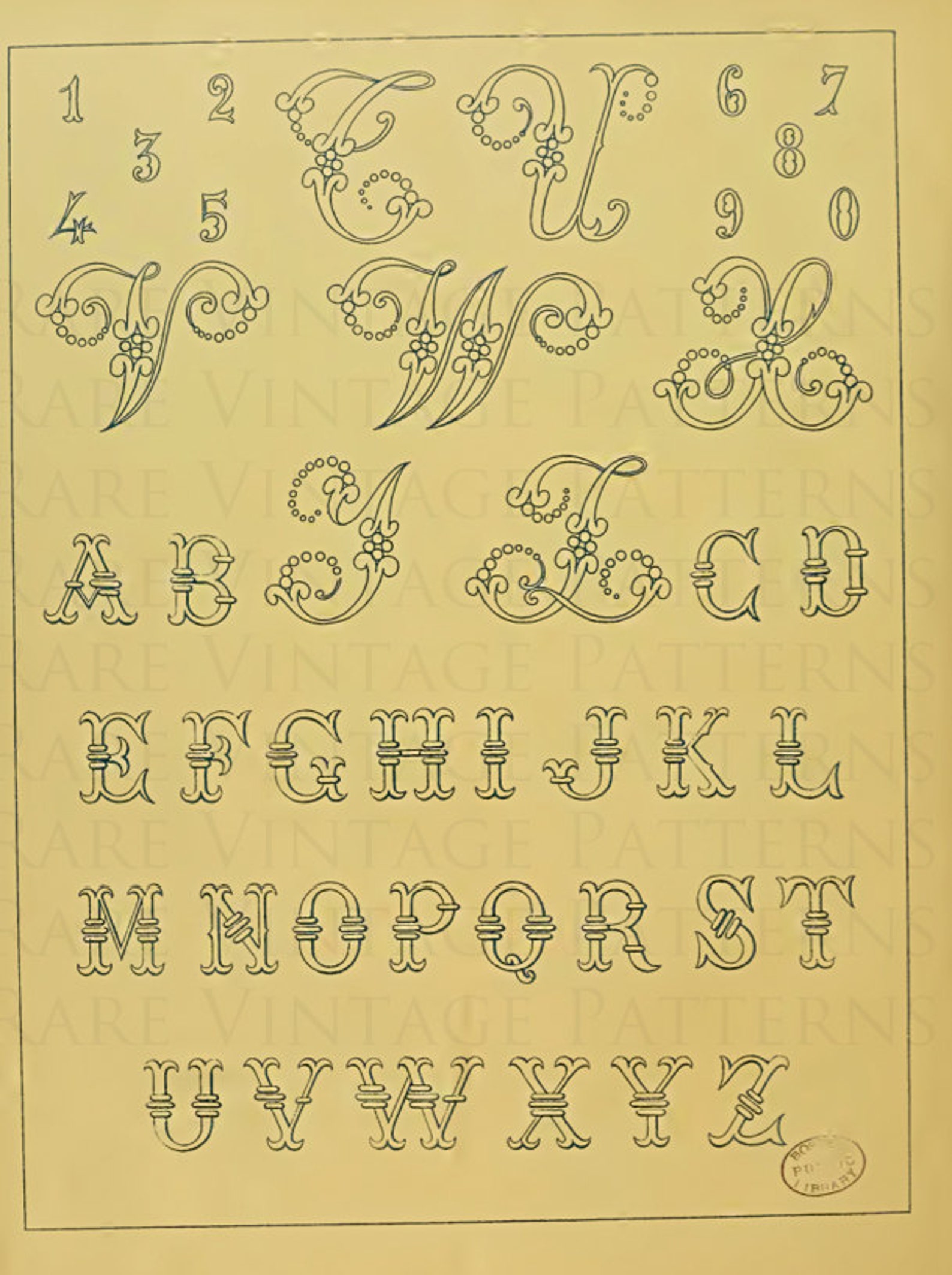 Fancy FRENCH ALPHABET STENCIL A to Z Initials on One A4 Page 5 X Files ...