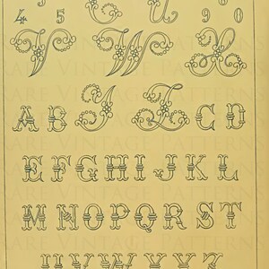 Fancy FRENCH ALPHABET STENCIL A to Z Initials on One A4 Page 5 X Files ...