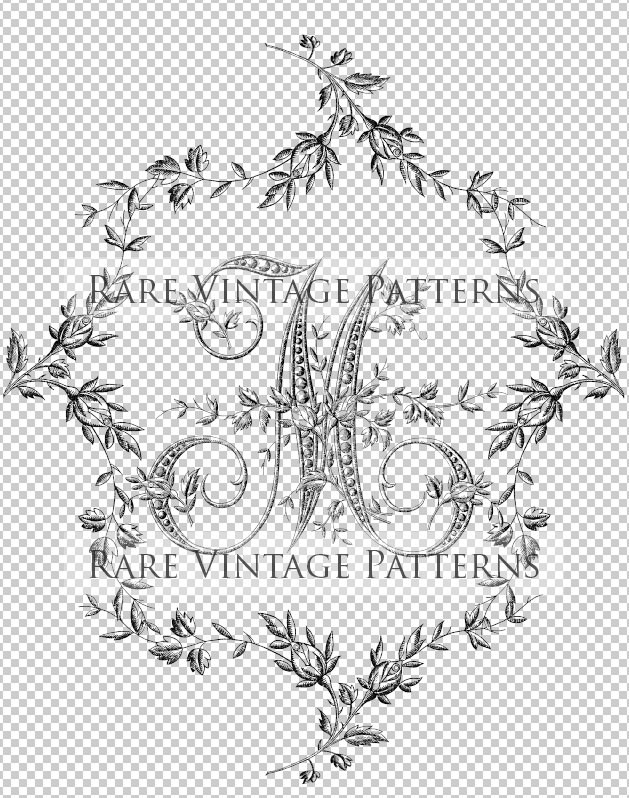 FRENCH ALPHABET MONOGRAM Stencil Large Letter -M- 4 X Files Jpg Png ...