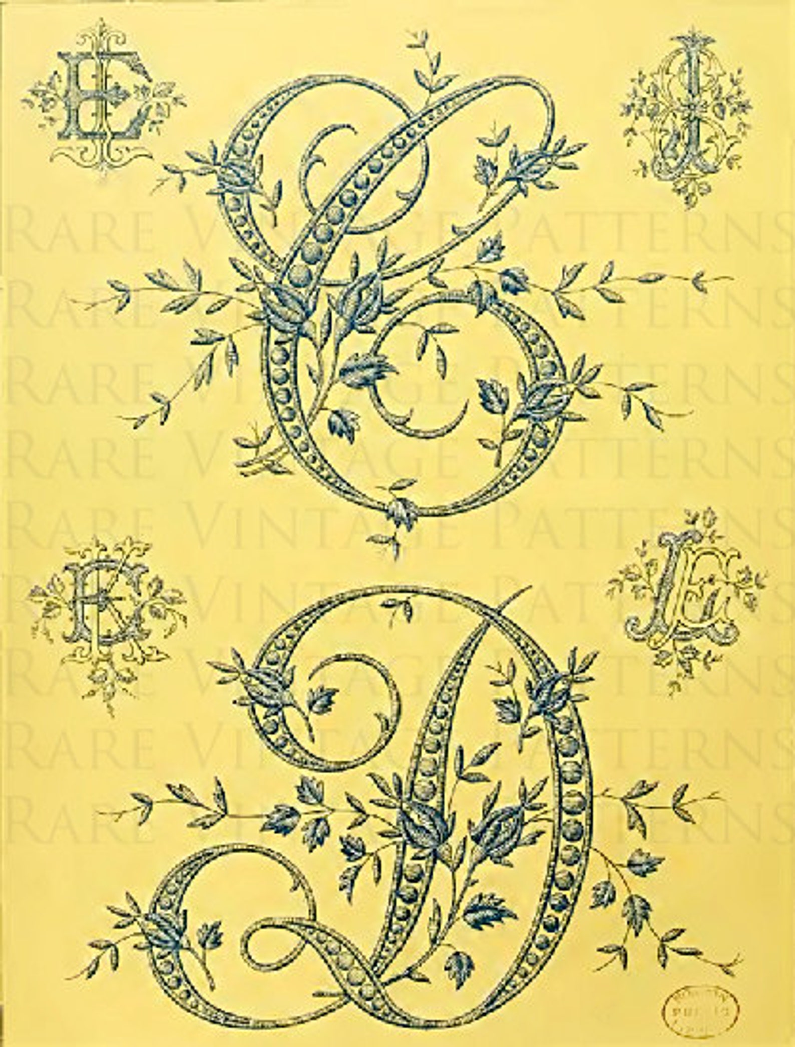 FRENCH ALPHABET LETTERS Stencil Initials A-B-C-D 10 X Files Jpg Png ...