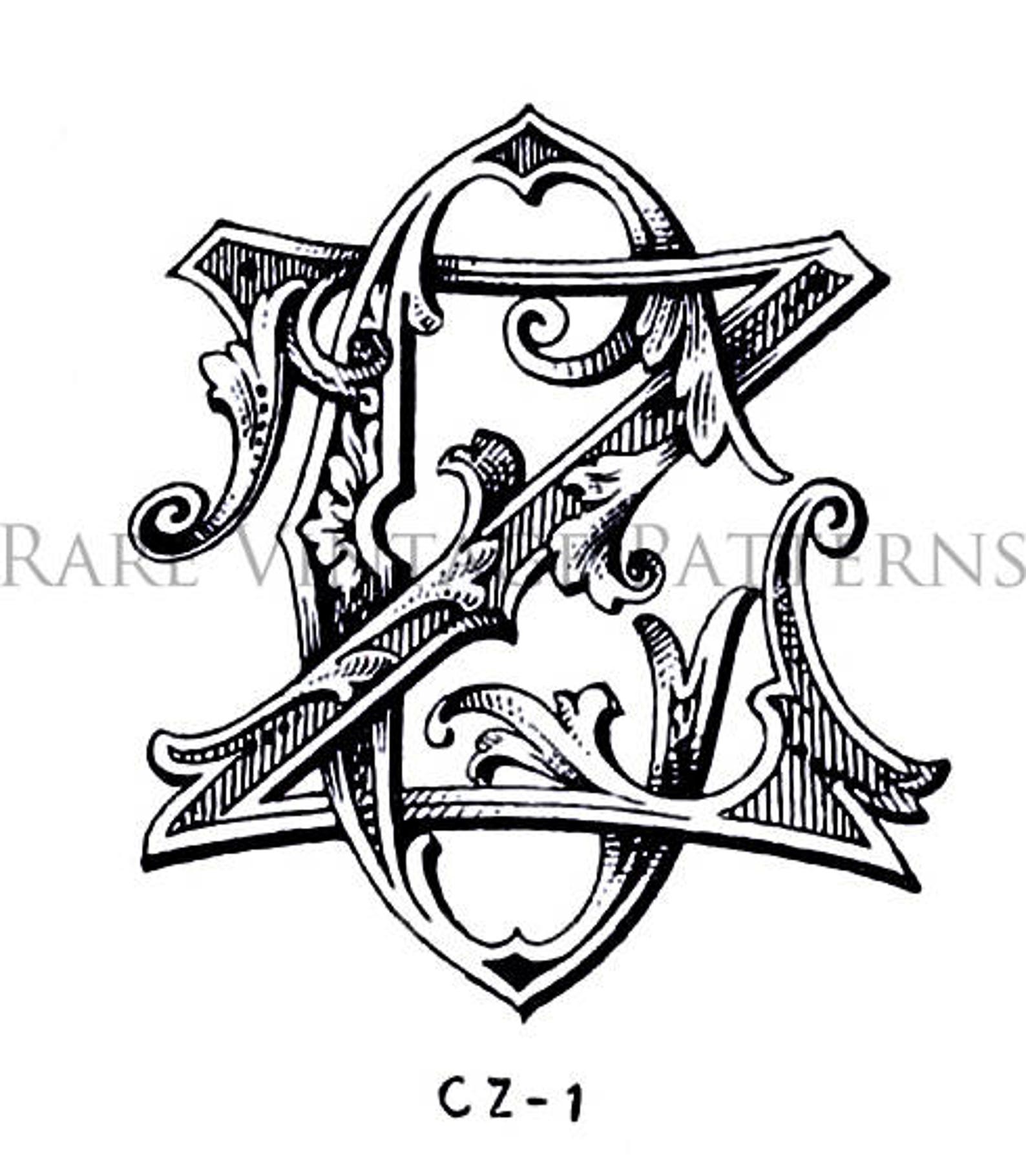 32 Fancy Vintage MONOGRAMS STENCIL Jpg White and Png Transparent ...