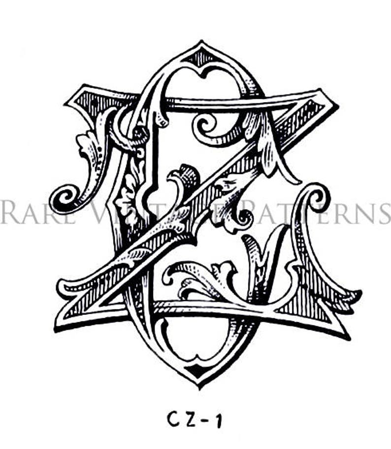 32 Fancy Vintage MONOGRAMS STENCIL Jpg White and Png Transparent ...