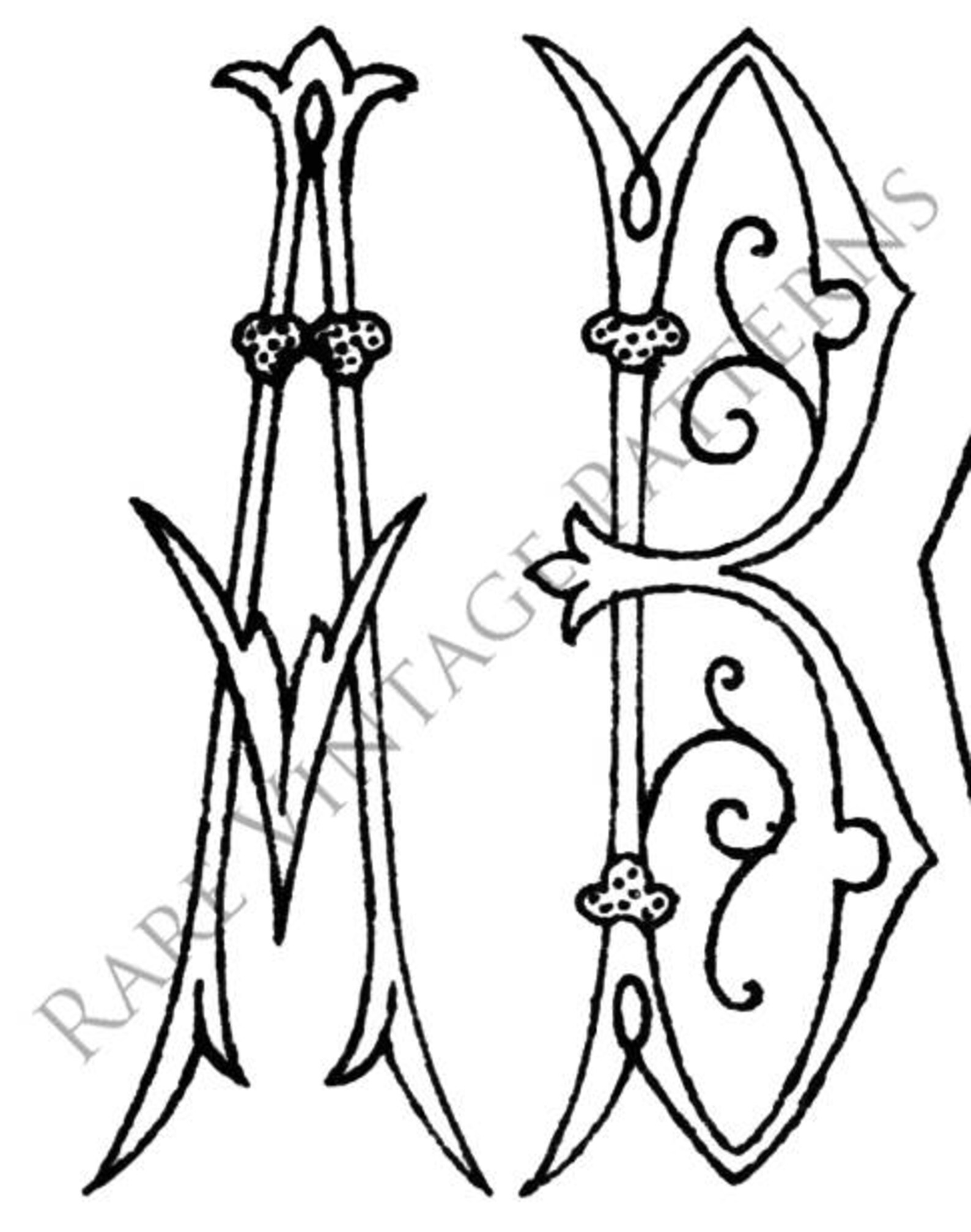 FRENCH ALPHABET STENCIL 2 A-Z Initials on One A4 Pg 4xfiles Jpg Png ...