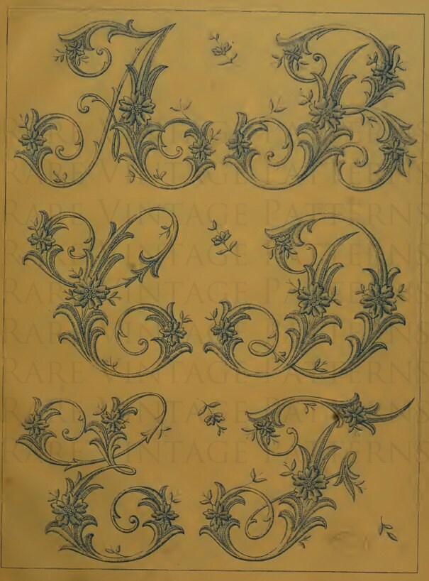 FRENCH ALPHABET #1 LETTERS Stencil Initials A-B-C-D-E-F Jpg Png 5xfiles ...