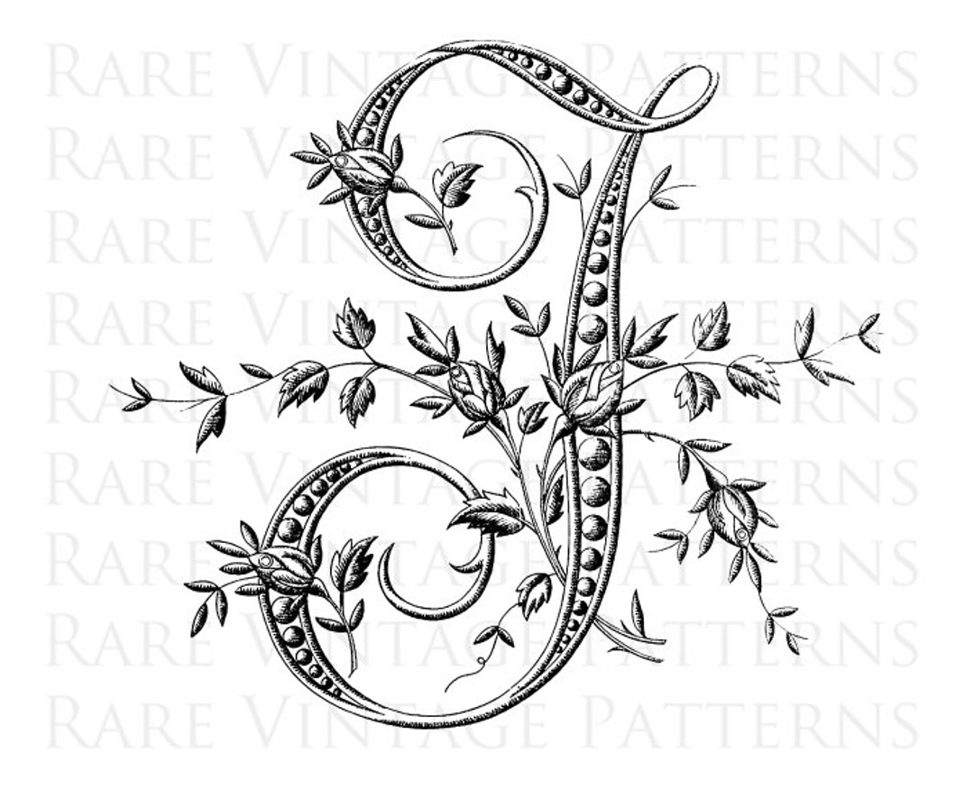 FRENCH ALPHABET STENCIL Large Letter - J - Monogram Initial Png ...