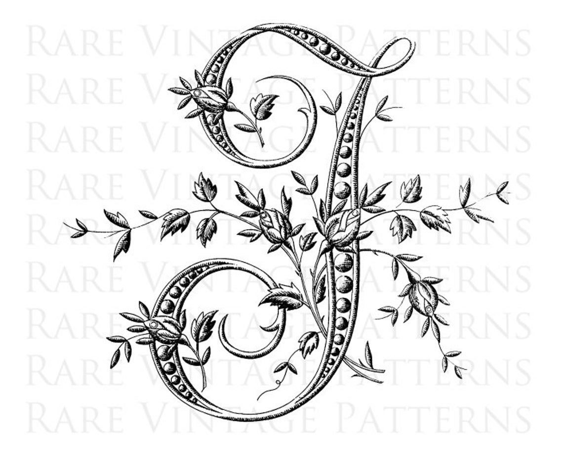 FRENCH ALPHABET STENCIL Large Letter - J - Monogram Initial Png ...