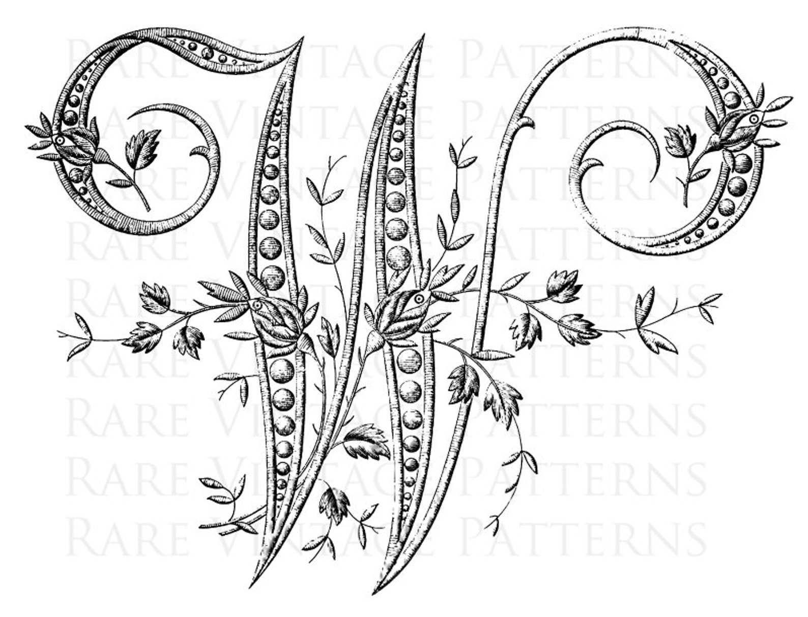 FRENCH ALPHABET STENCIL Large Letter - W - Monogram Initial Png ...