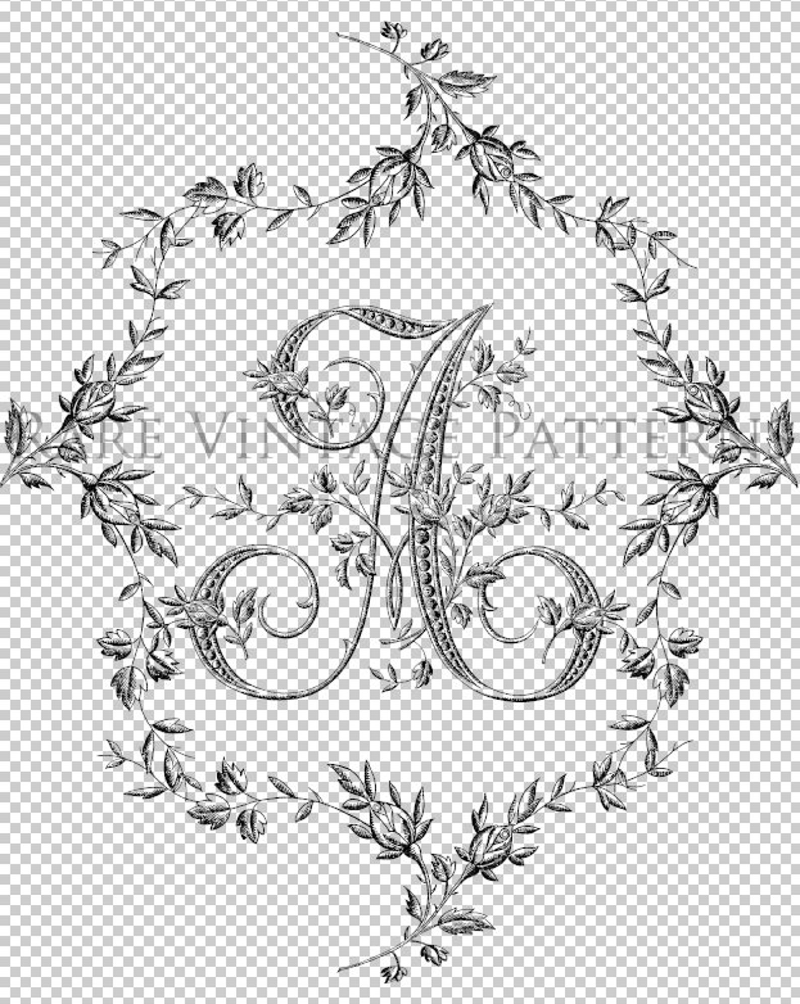 FRENCH ALPHABET MONOGRAM Stencil Large Letter -A- 4 X Files Jpg Png ...