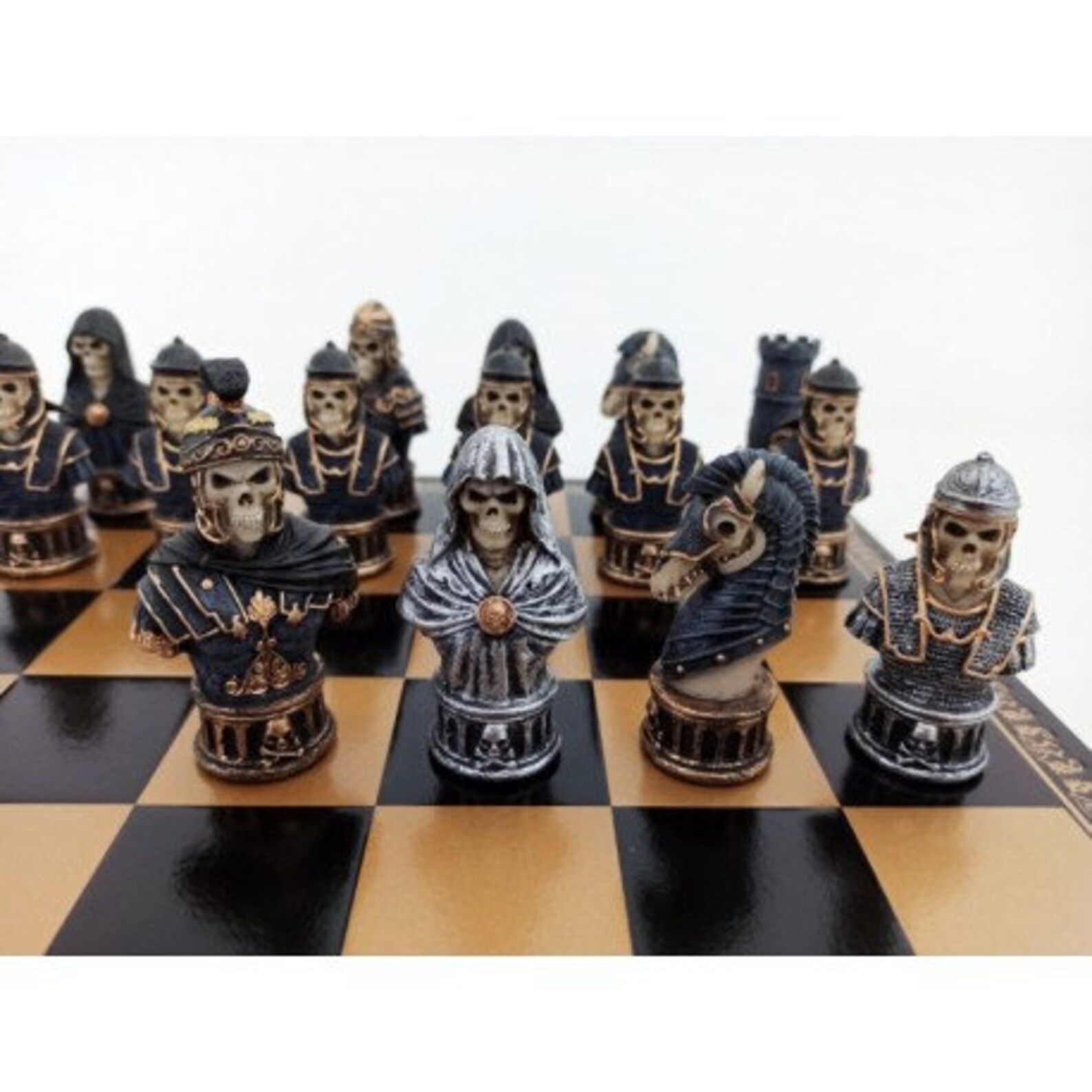 SKELETON Warriors: Unique Handpainted Chess Set With - Etsy