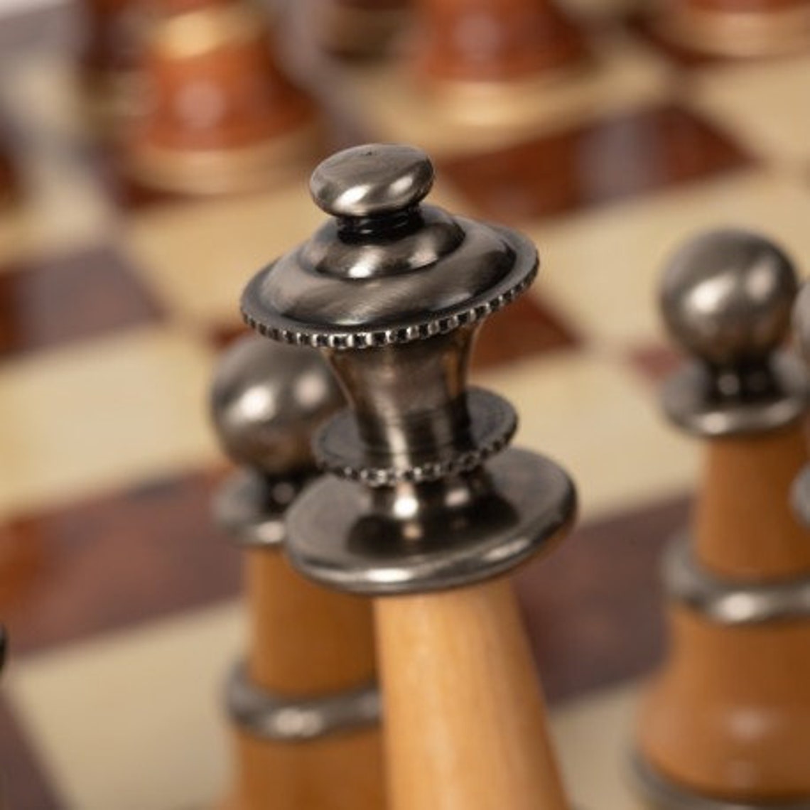 Wooden Chess Table With Beautiful Luxurious Chess Set - Etsy