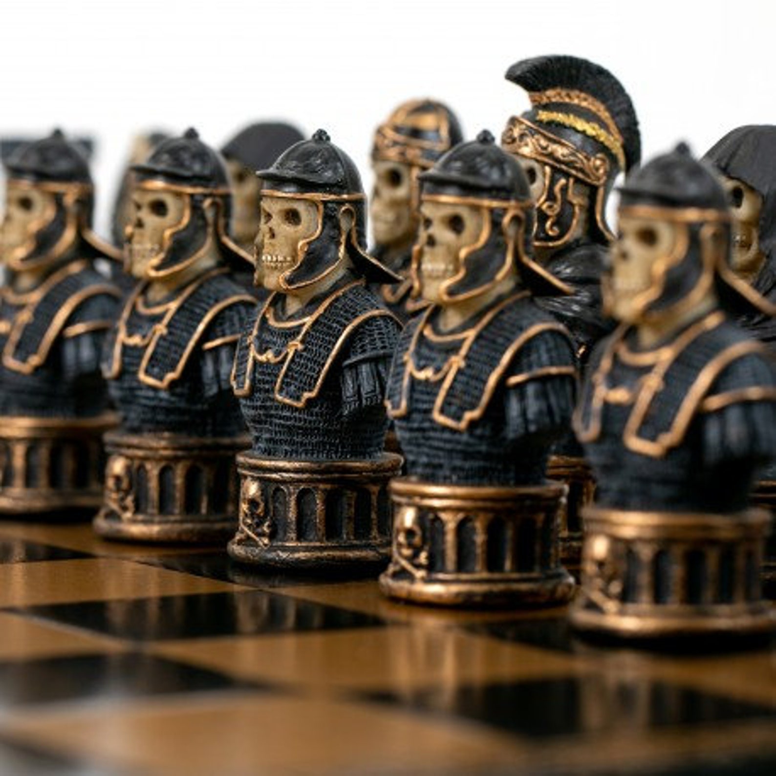 SKELETON Warriors: Unique Handpainted Chess Set With - Etsy
