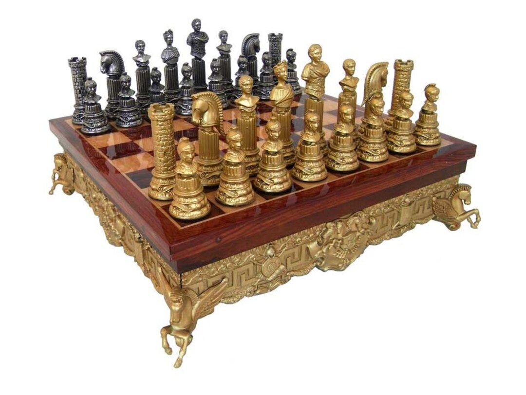 Roman Imperator Bust III: Metal Chess Men Set With Luxurous Imperial ...