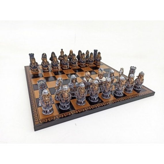 SKELETON Warriors: Unique Handpainted Chess Set With - Etsy