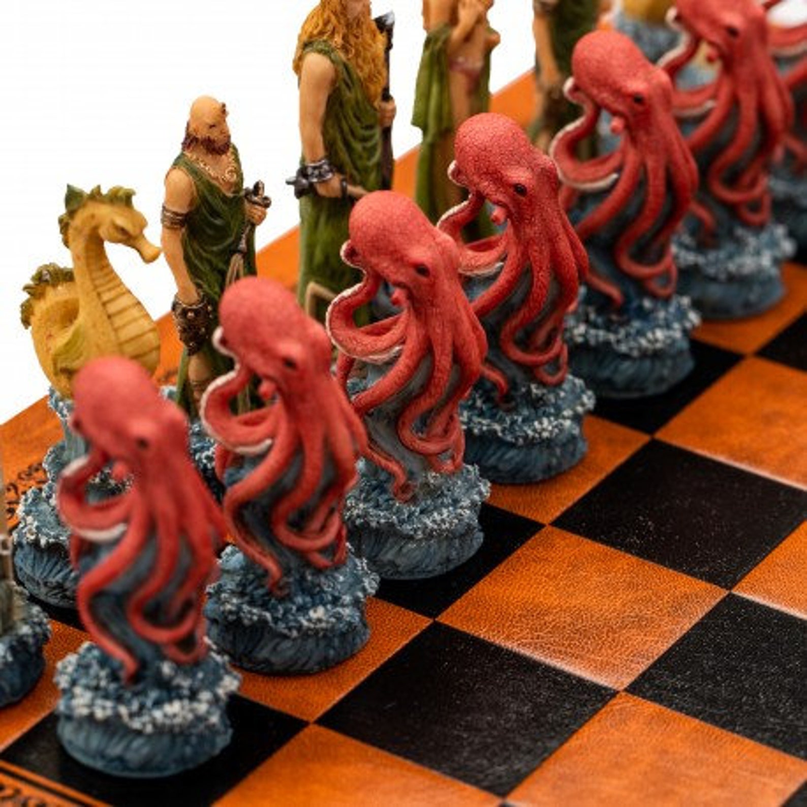WATER Vs FIRE: Beautiful Handpainted Chess With Quality Leatherette ...