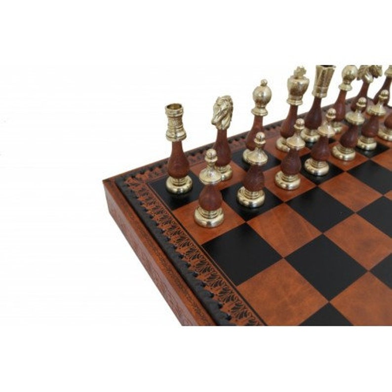 ARABIC STYLE Metal & Wood Chess Pieces With Brown/black - Etsy