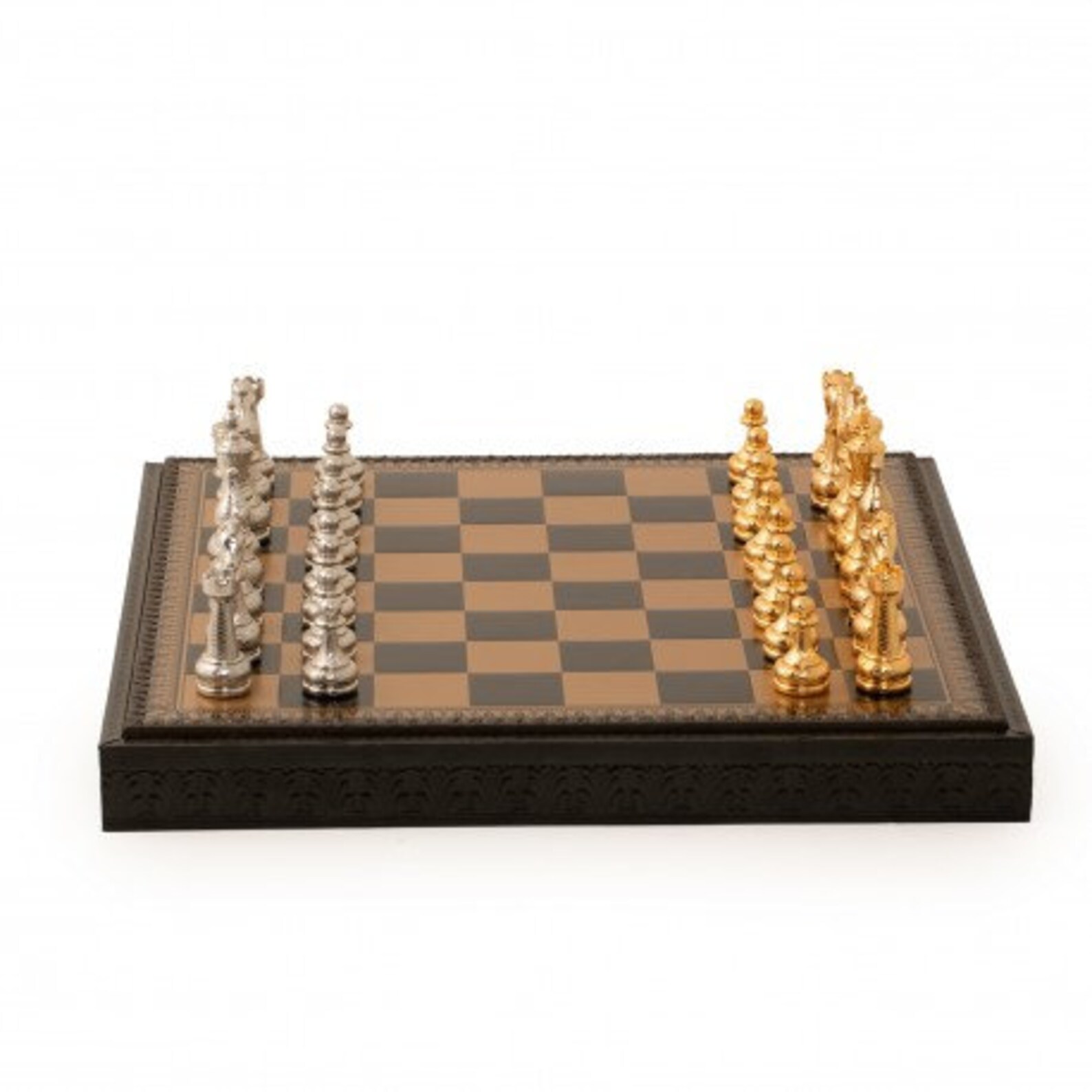 Solid Metal Real Gold/silver Chess Set With Gameboard/box - Etsy