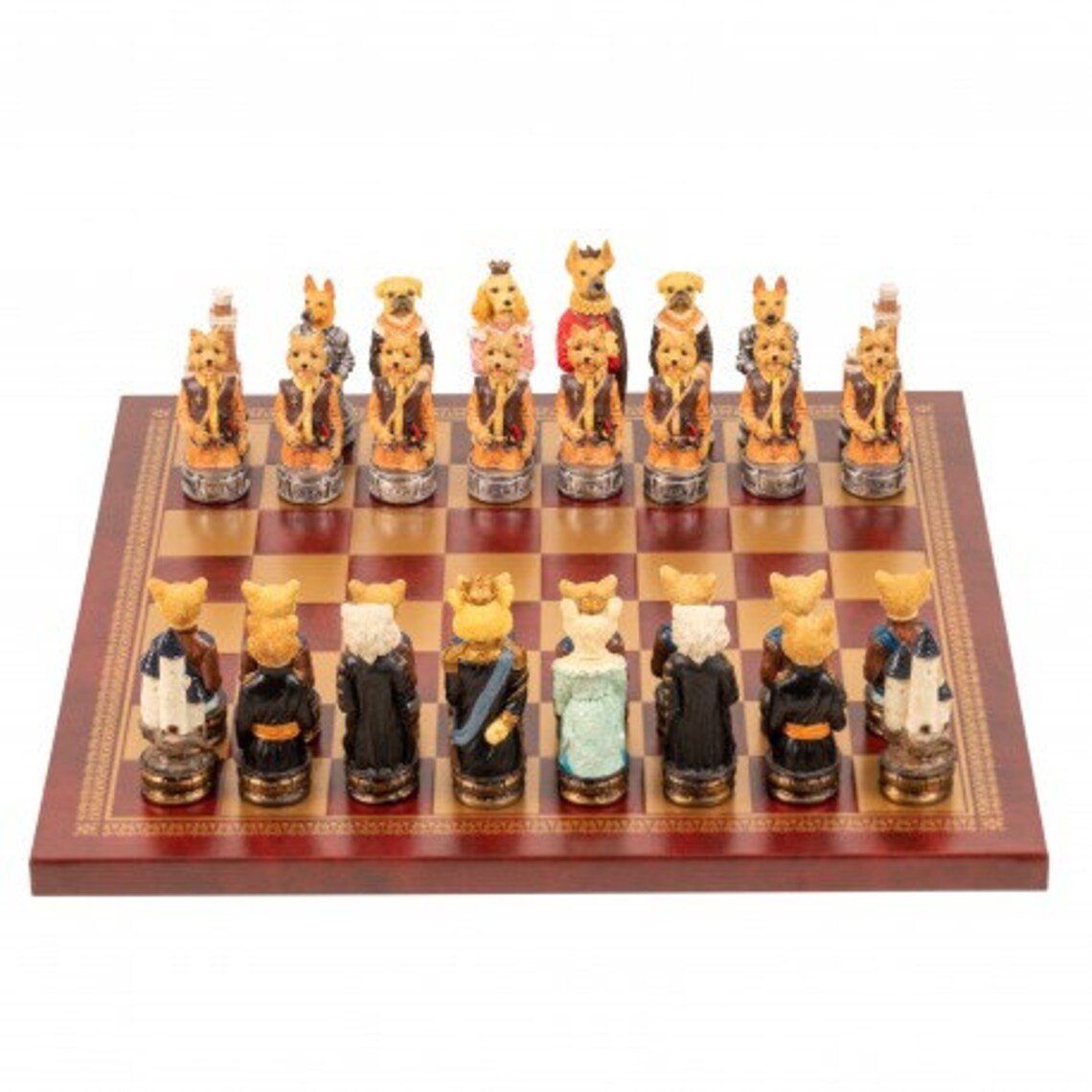 DOGS Vs CATS: Unique Handpainted Chess With Leatherette - Etsy