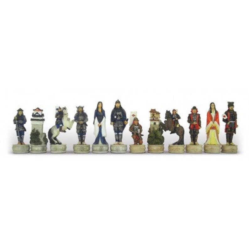 SAMURAI: Handpainted Chess Set With Leatherlike Chess Board - Etsy