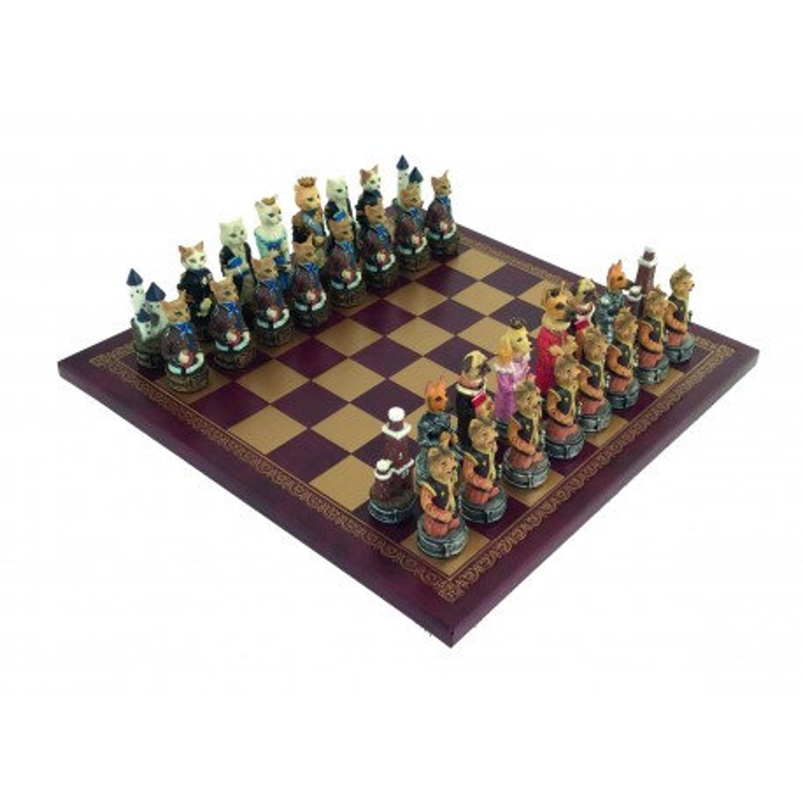 DOGS Vs CATS: Unique Handpainted Chess With Leatherette - Etsy