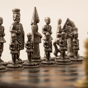 Solid Metal Camelot Theme Chess Set With Gameboard/box - Etsy