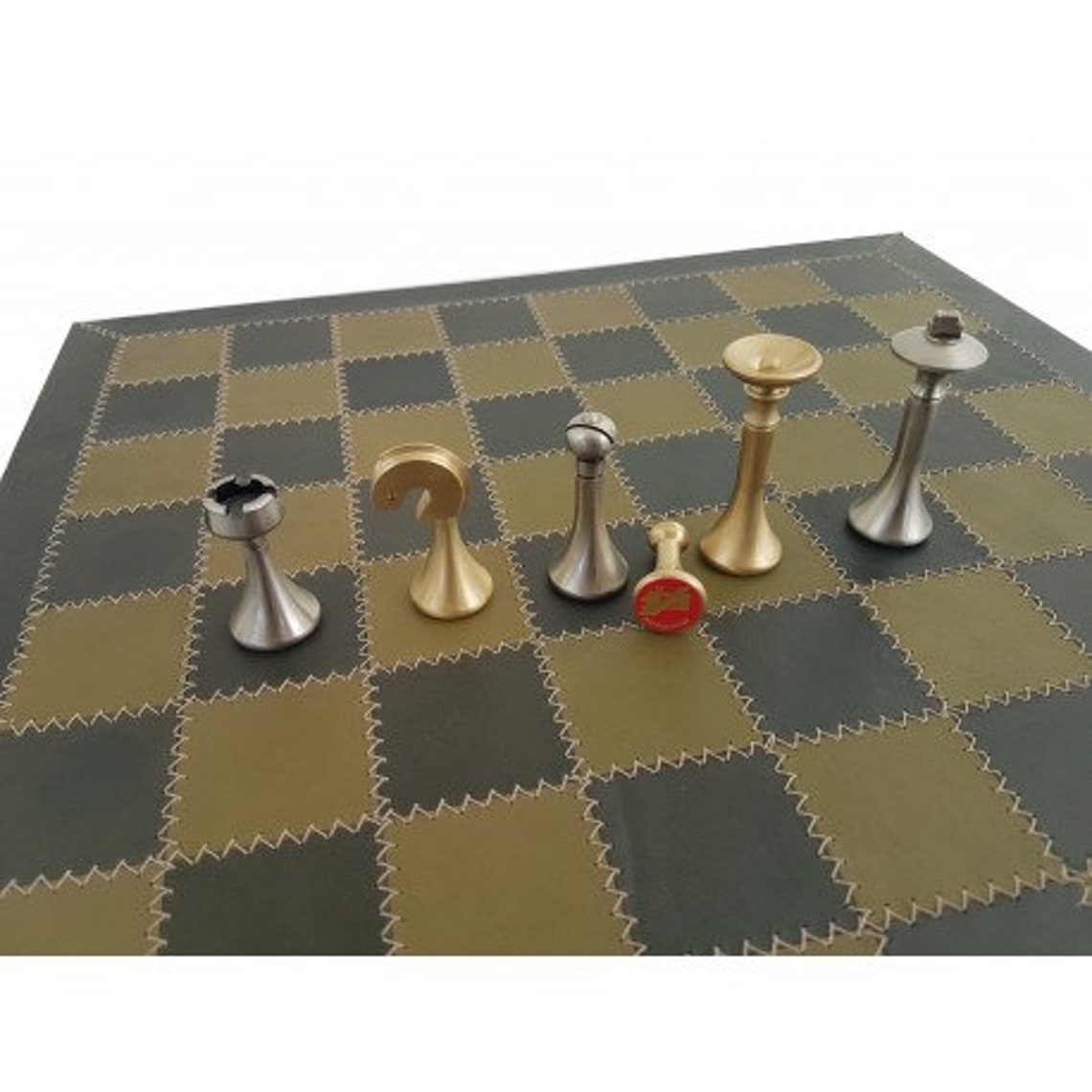 Premium CONTEMPORARY Solid Brass Chess Set With Genuine - Etsy