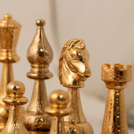 Solid Metal Real Gold/silver Chess Set With Gameboard/box - Etsy